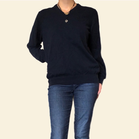 L.L. Bean | Sweaters | Ll Bean Vintage Navy Blue Vneck Grandpa Sweater ...